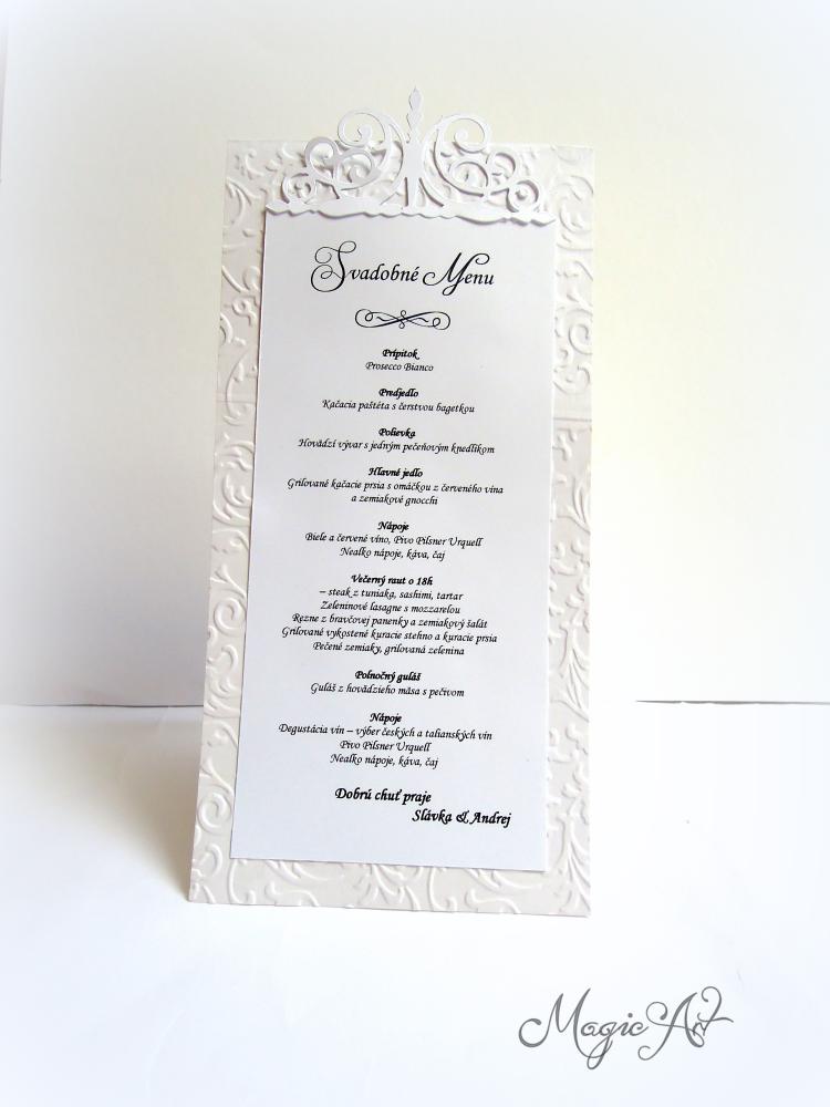 Svadobné Menu "Nežná elegancia" / MagicArt - SAShE.sk