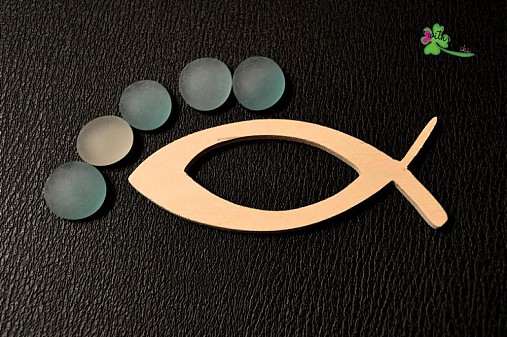 Drevený výsek - symbol rybka 10x3,3 cm / vikim - SAShE.sk