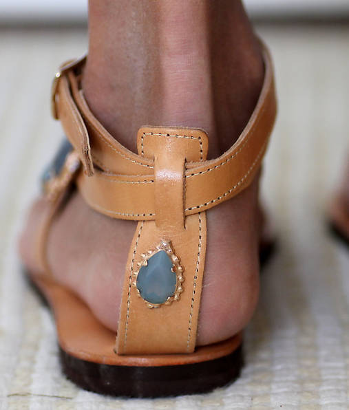 Kožené dámske sandále (handmade) / OliveLand - SAShE.sk