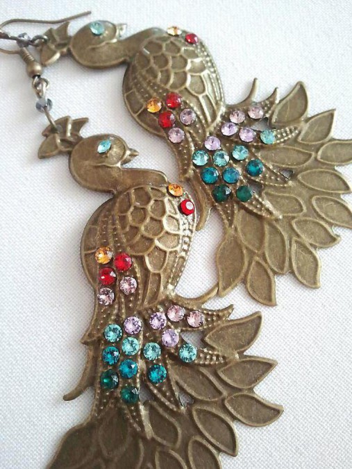 Pyšné pávice parádnice vykladané Swarovského kryštálikmi / Henulik ...