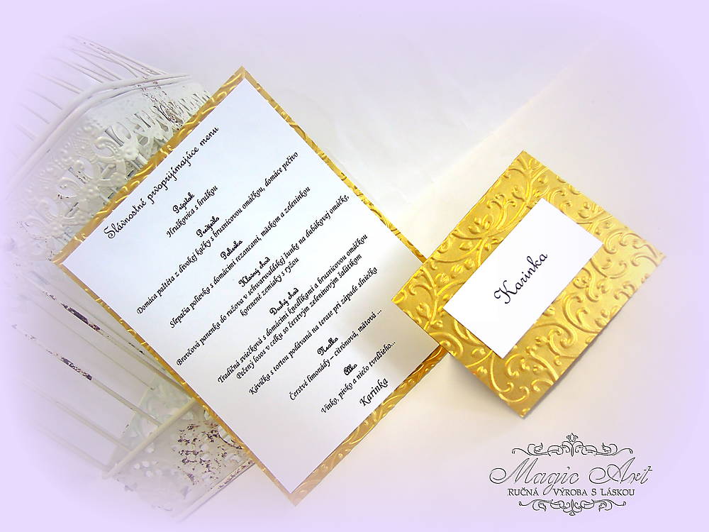 Slávnostné prvoprijímajúce menu / MagicArt - SAShE.sk