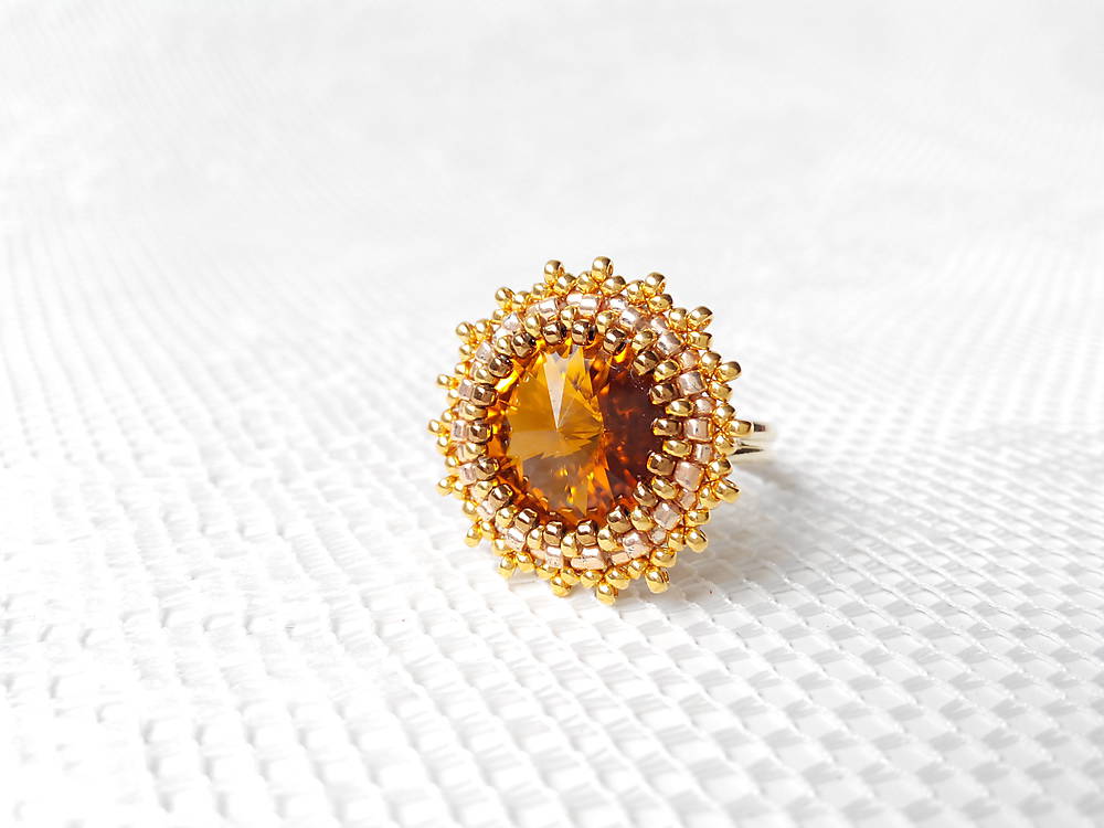 Sunflower ring (Swarovski crystal / 24k ring) / BonBonBijoux - SAShE.sk ...
