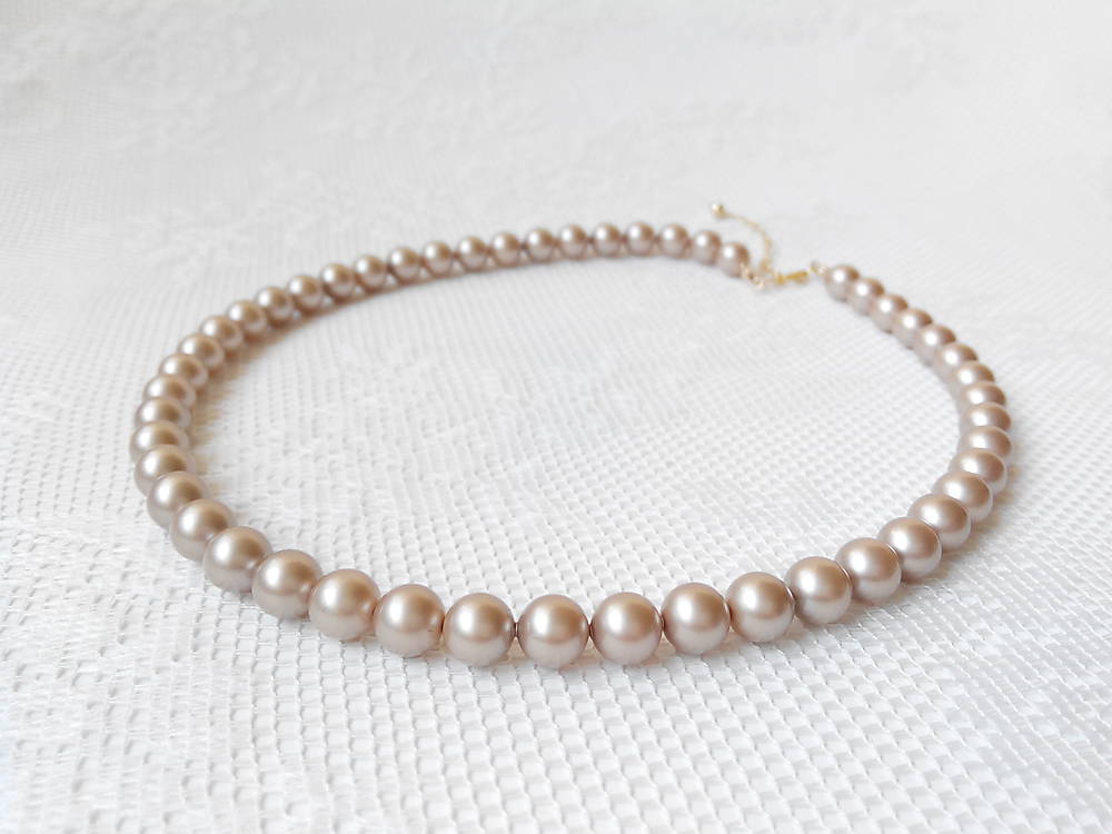 Powder almond necklace (Swarovski pearls / 14k Gold) / BonBonBijoux ...