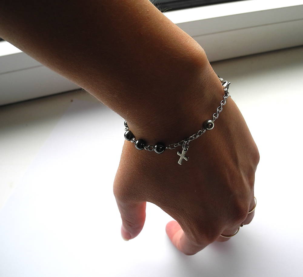 Ruženček na ruku hematit - CHIRURGICKÁ OCEĽ / MiraLove - SAShE.sk