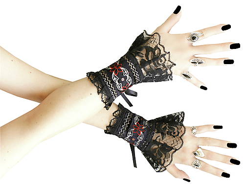 Čierne gothic náramok pre spoločenské šaty aj korzet 0830 / Gothic ...