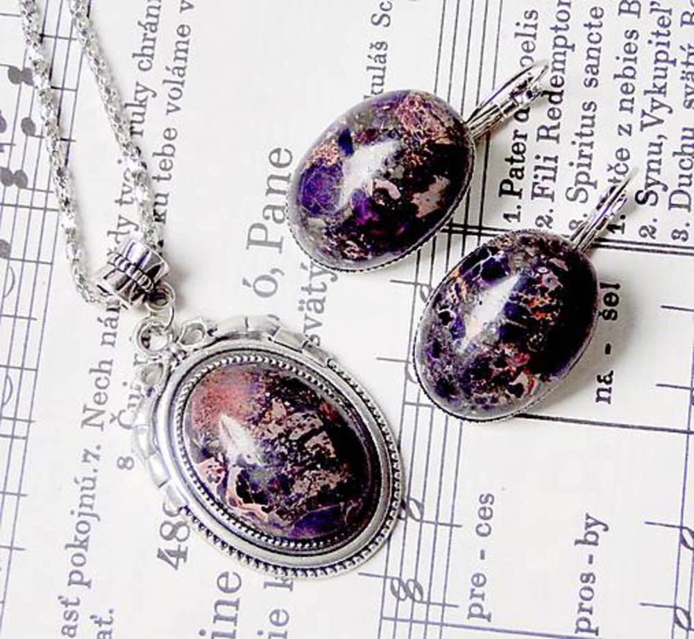 Violet Variscite & Pyrite Necklace / LaWande - SAShE.sk