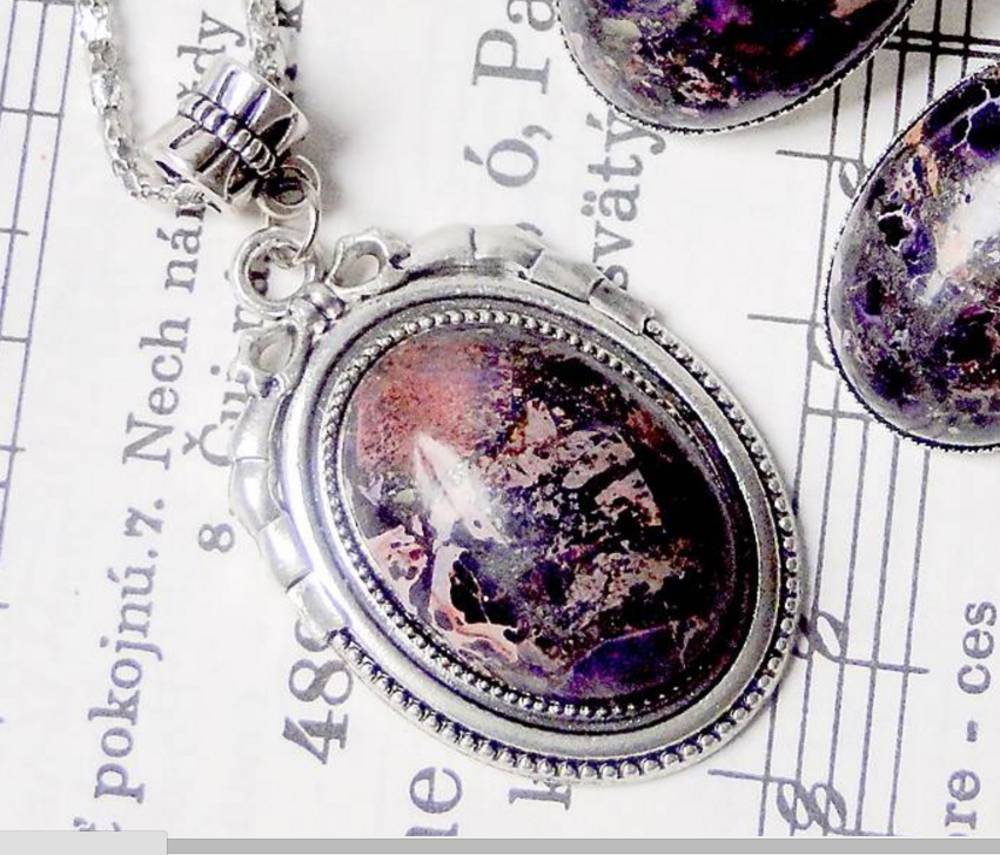 Violet Variscite & Pyrite Necklace / LaWande - SAShE.sk