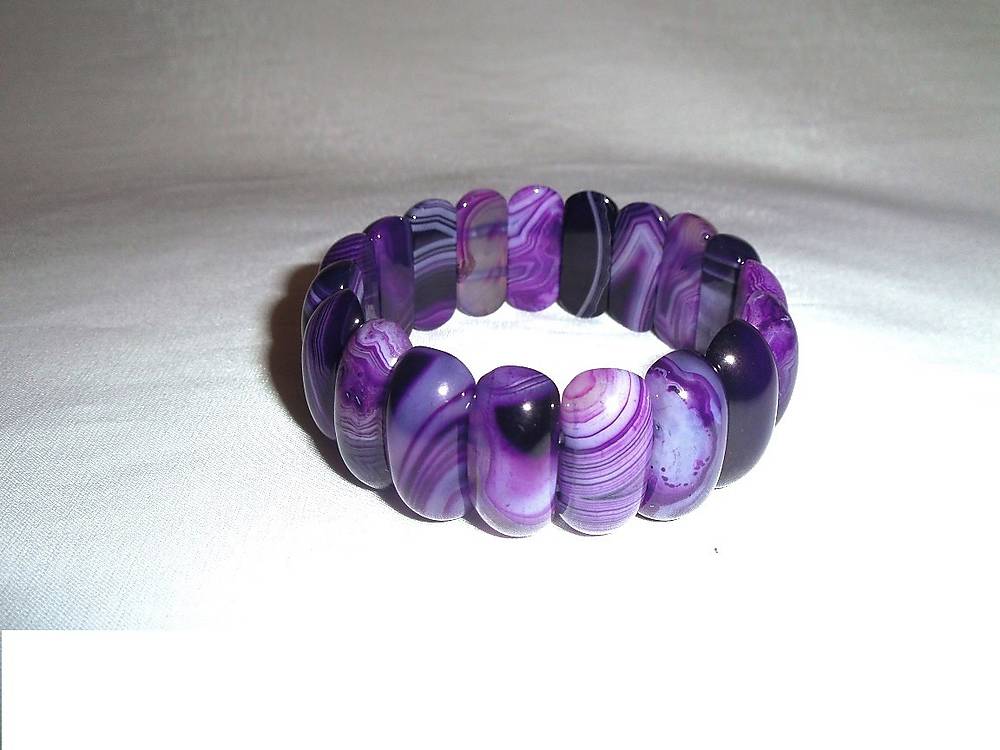 Achát fialový náramok / Sima-polodrahokamy - SAShE.sk