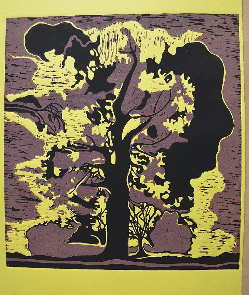 Strom - grafika - dvojfarebný linoryt... / gemerka - SAShE.sk