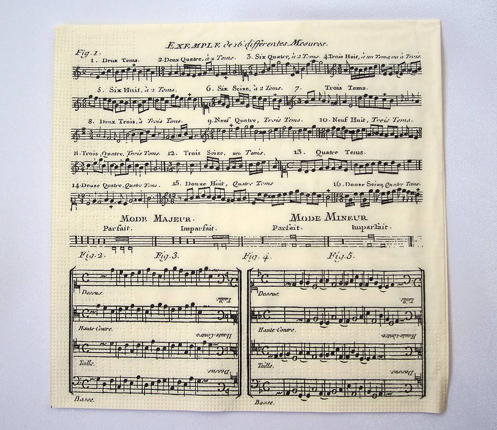 Servítka X 2- Noty na béžovom / Hobyt - SAShE.sk